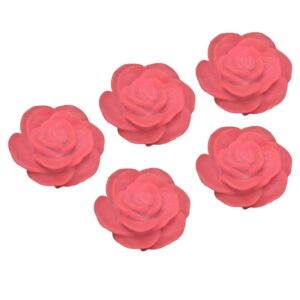 Uonlytech 5 Pcs Flameless Candle Flower Night Light LED Tea Lights Waterproof Floating Rose for Pool Garden Fish Tank Wedding Party Decor Pink