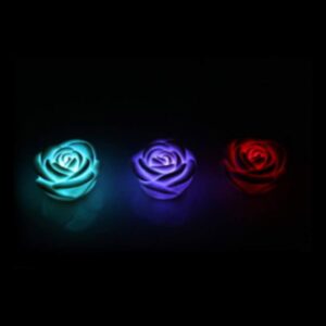 Uonlytech 5 Pcs Flameless Candle Flower Night Light LED Tea Lights Waterproof Floating Rose for Pool Garden Fish Tank Wedding Party Decor Pink