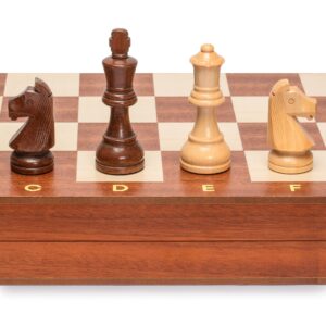 husaria professional staunton tournament no. 6 wooden chess game set with 2 extra queens, 3.9-inch kings