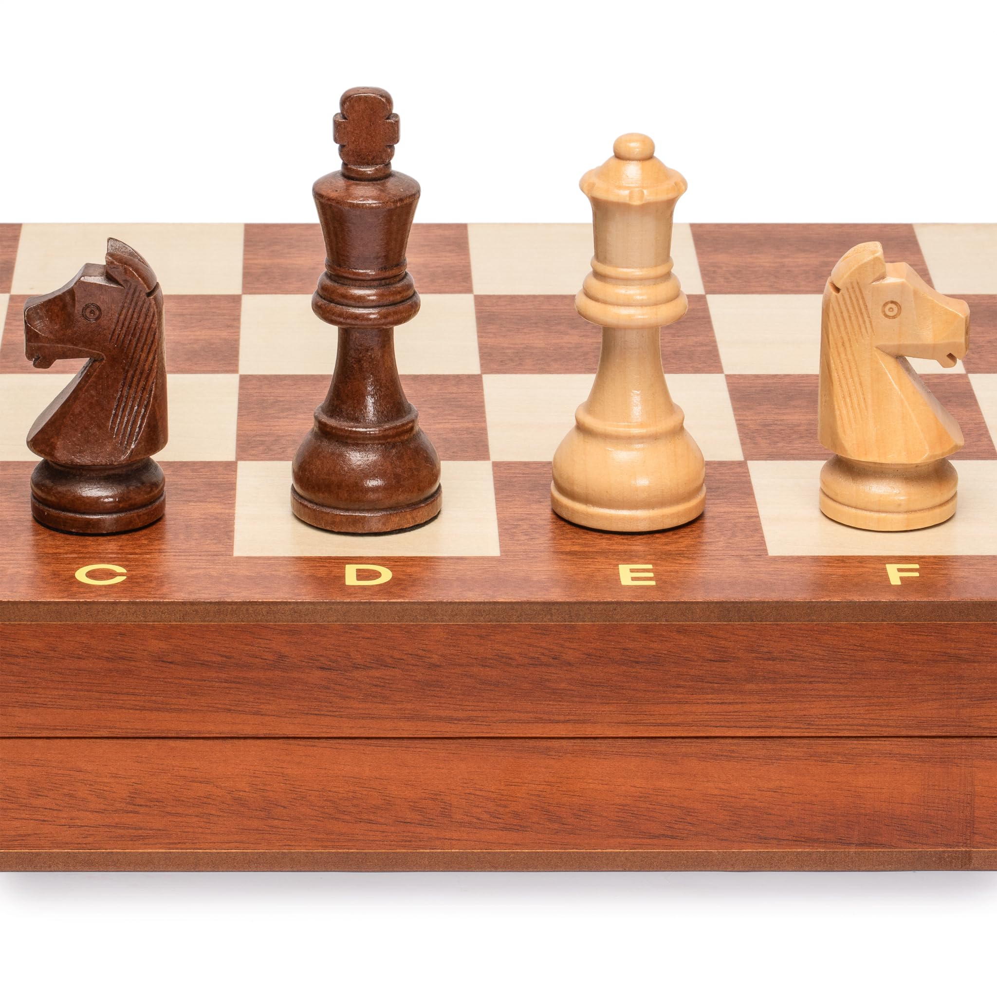 Husaria Professional Staunton Tournament No. 6 Wooden Chess Game Set with 2 Extra Queens, 3.9-inch Kings