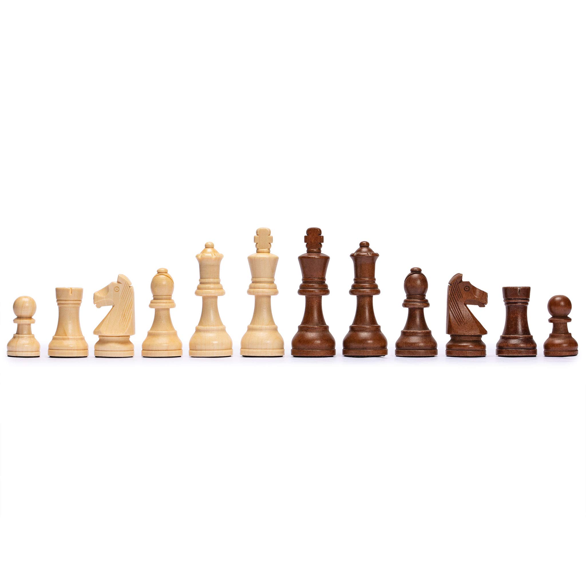 Husaria Professional Staunton Tournament No. 6 Wooden Chess Game Set with 2 Extra Queens, 3.9-inch Kings