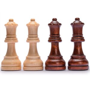 Husaria Professional Staunton Tournament No. 6 Wooden Chess Game Set with 2 Extra Queens, 3.9-inch Kings