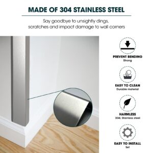 Zipcase Stainless Steel Wall Corner Guard 2 x 2 x 48 inch, Pack of 10 Metal Wall Corner Protector with 90-Degree Angle for Wall Protection and Decoration.