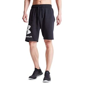 under armour mens rival fleece big logo shorts , black (001)/onyx white , large