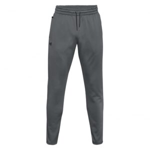 under armour mens armour fleece pants , pitch gray (012)/black , large