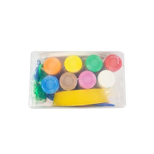 Early Learning Kids Paint Set Washable Finger Paint with Assorted Painting Brushes Sponges Portable Case for Kids Toddlers Drawing Gifts Age 3+