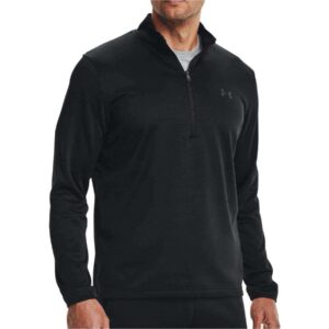 under armour mens armour fleece 1/2 zip t-shirt , black (001)/black , small