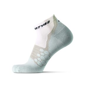 Thirty48 Performance Compression Low Cut Running Socks for Men and Women | More Compression Where Needed ([3 Pair] LightGray/White, Medium - Women 7-8.5 // Men 8-9.5)