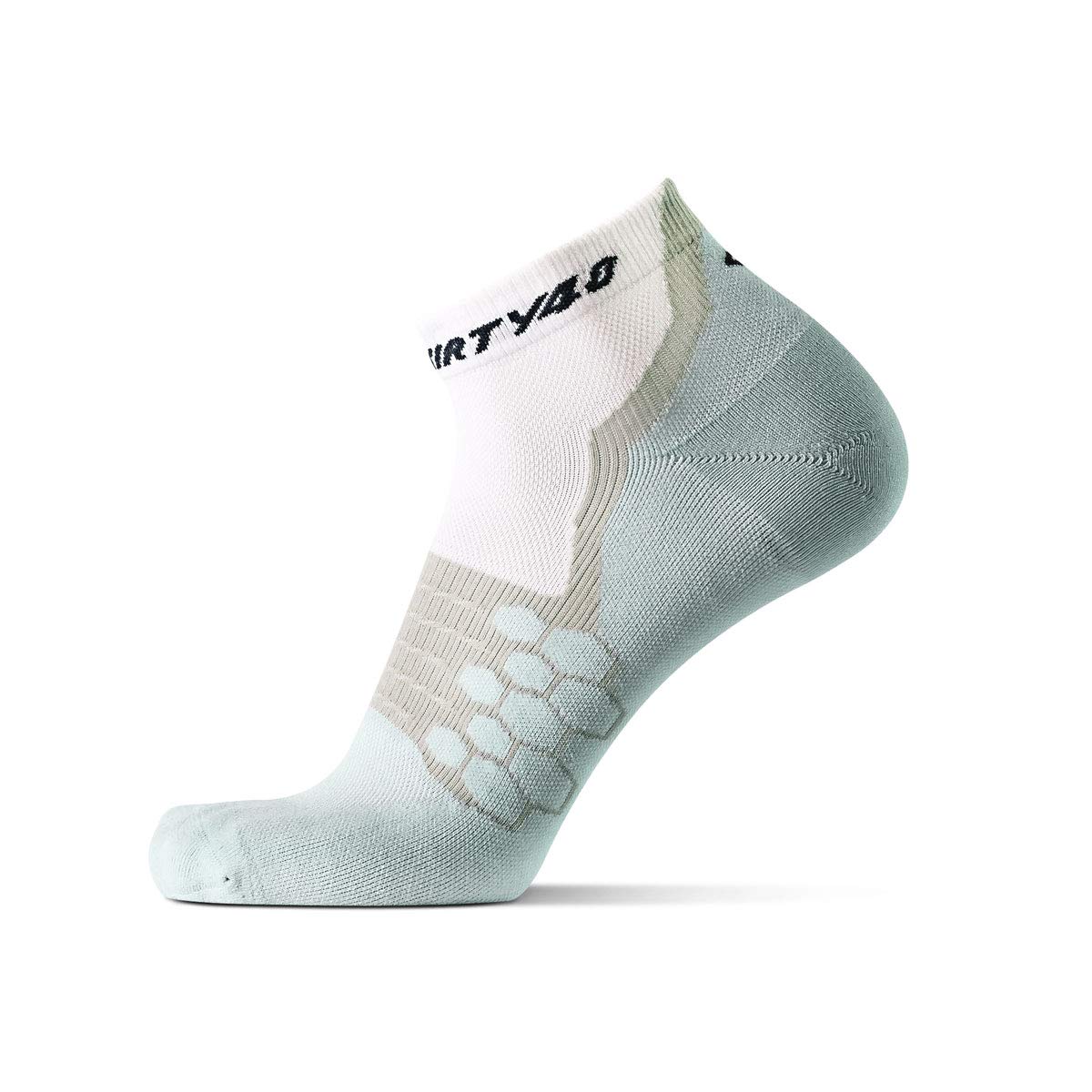 Thirty48 Performance Compression Low Cut Running Socks for Men and Women | More Compression Where Needed ([3 Pair] LightGray/White, Medium - Women 7-8.5 // Men 8-9.5)