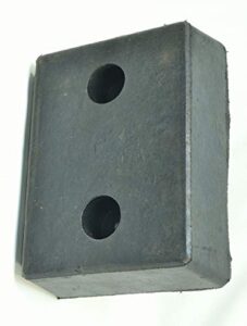 molded rubber bumper, 2 hole 4'' x 10'' x 13'' 7" center to center holes part number: mfrm-41013 this part is used for loading dock protection.