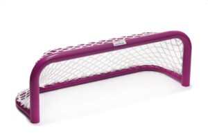 rinkmaster pink single piece heavy duty 2 inch welded steel pond hockey net for the backyard rink - 36" w x 12" h x 12" d - safe hockey net