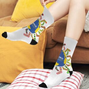 BIAOSD Women's Fun Casual Crew Tube Socks World Down Syndrome Fashion Crazy Lady Dress Socks