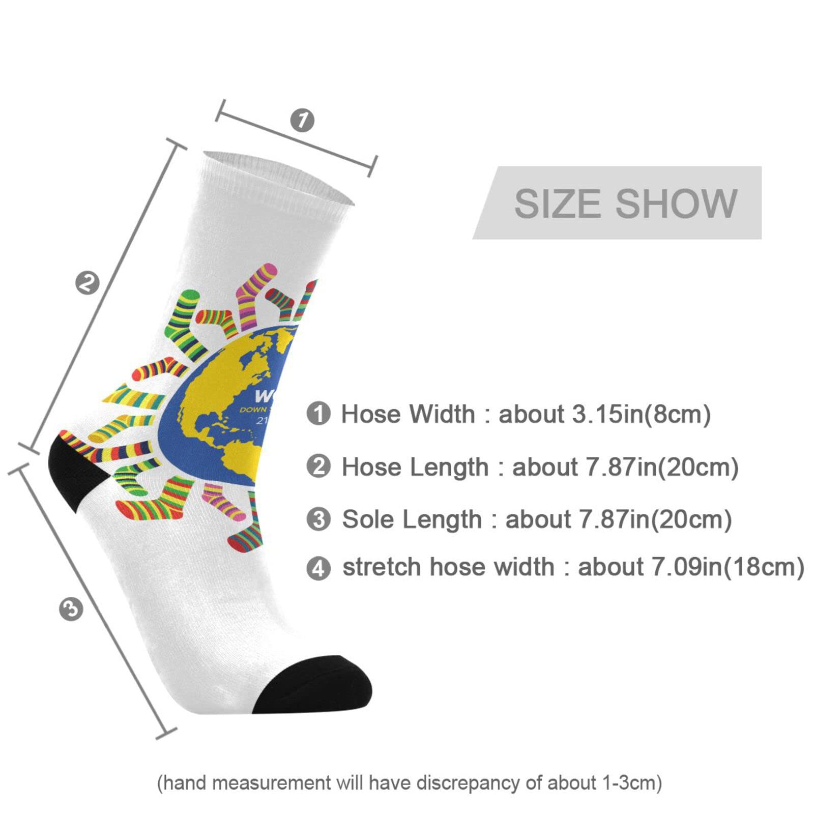 BIAOSD Women's Fun Casual Crew Tube Socks World Down Syndrome Fashion Crazy Lady Dress Socks