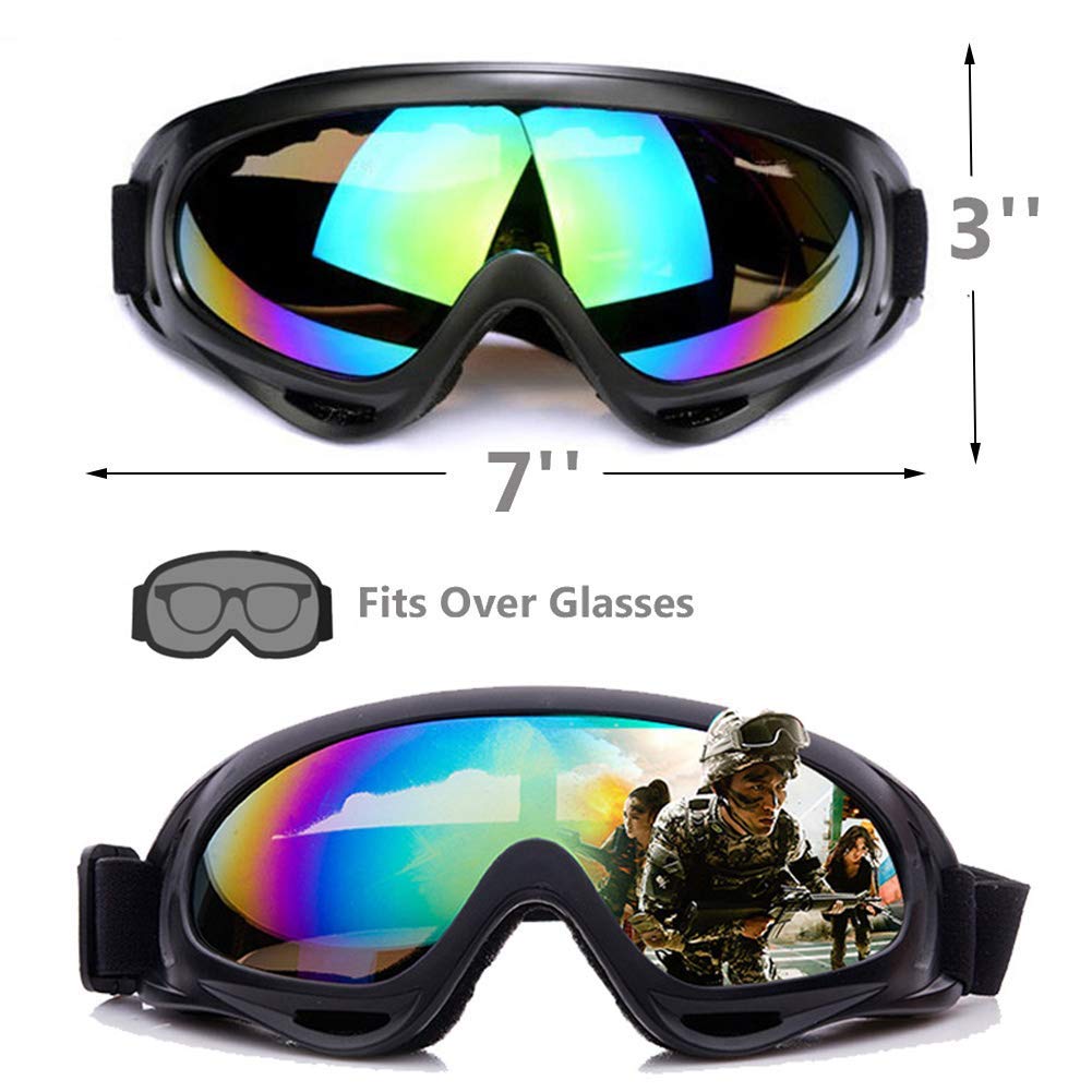 Peicees Pack of 4 Ski Goggles for Women Men Kids Snow Sports Motorcycle Snowboard Goggles