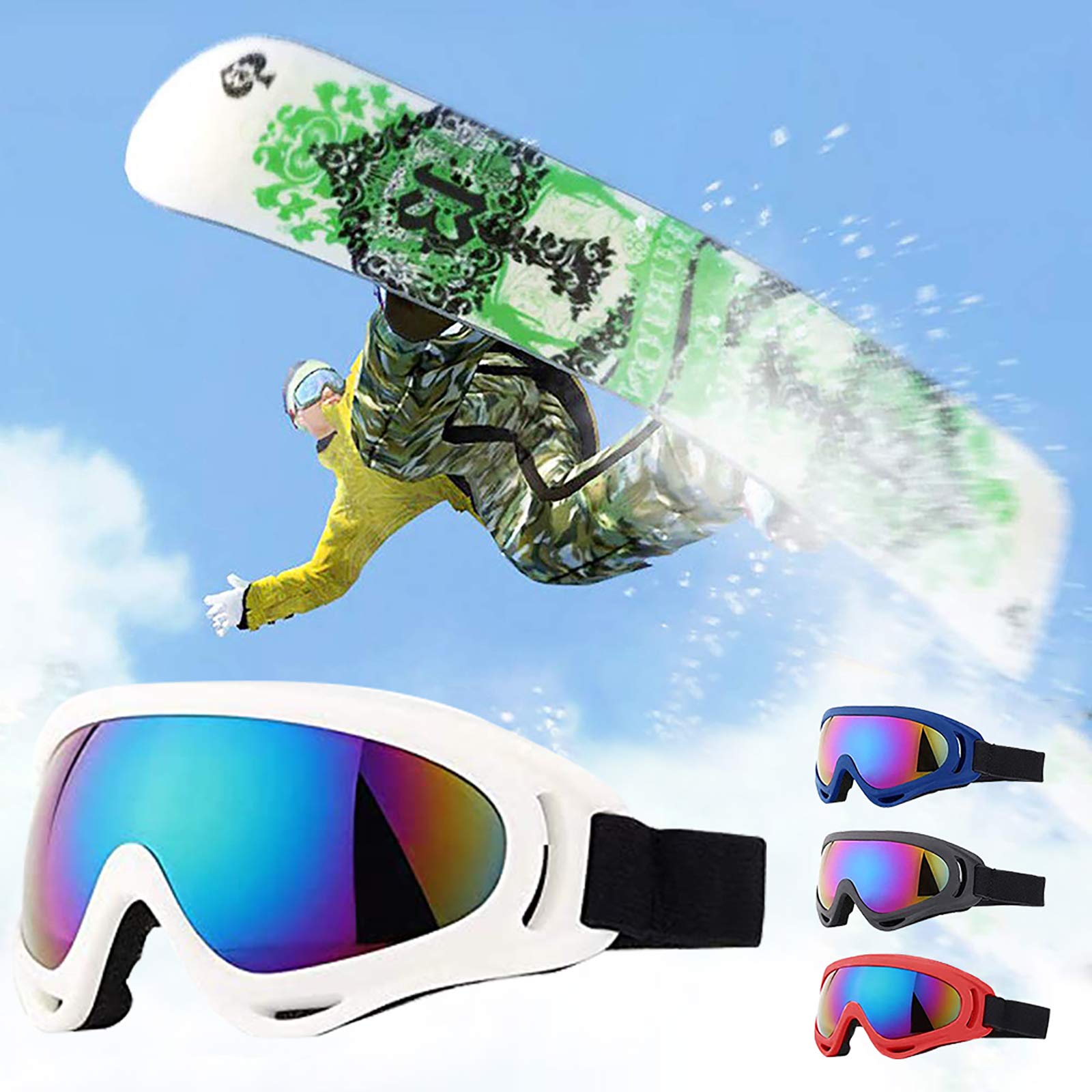 Peicees Pack of 4 Ski Goggles for Women Men Kids Snow Sports Motorcycle Snowboard Goggles