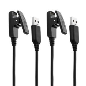 jiujoja 2pack for garmin approach s20/g10 forerunner 235/35/64/230/630/645/645 music/735xt/vivomove hr/lily smart watch replacement charger charging clip sync data cable