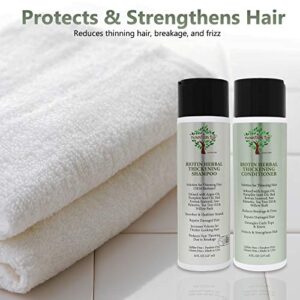 MOUNTAIN TOP Biotin Herbal Thickening Shampoo & Conditioner Set (2 x 8oz) with Argan Oil, Pumpkin Seed Oil, Red Korean Seaweed, Saw Palmetto, Tea Tree Oil & Willow Bark, Sulfate Free, All Hair Types