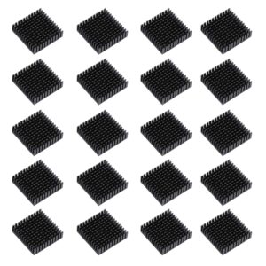 esumic 20pcs 40mm x 40mm x 11mm black aluminum heatsink cooling fin for cooling mosfet vram regulators vrm stepper driver