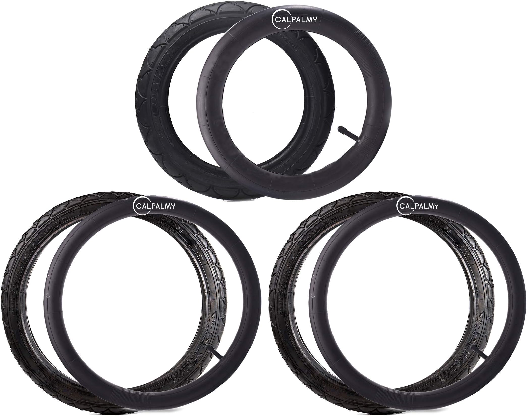 12.5'' Front and 16'' Back Wheel Replacement Tubes and Tires | Compatible with BoB Stroller Tire Tube Revolution SE/Pro/Flex/SU/Ironman - Made from BPA/Latex Free Butyl Rubber