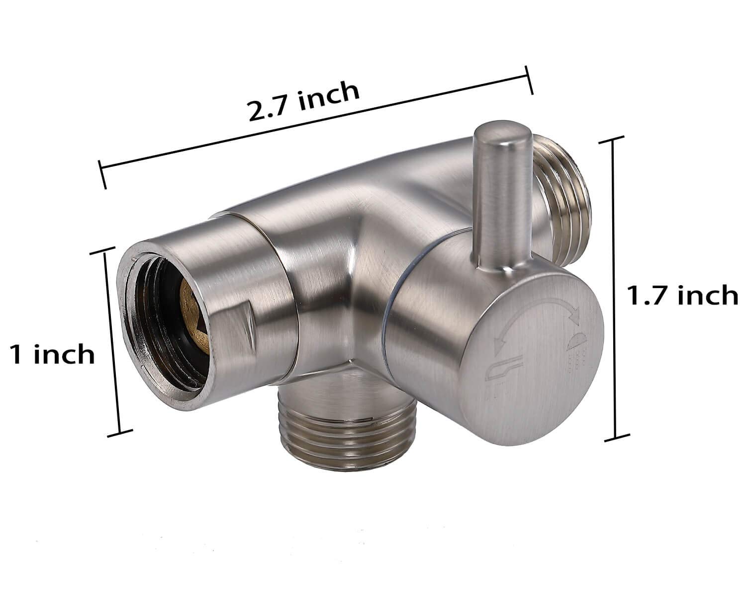 G-Promise Solid Metal Shower Arm Diverter for Hand Held Showerhead and Fixed Spray Head ∣ G 1/2 3-Way Bathroom Universal Shower System Replacement Part