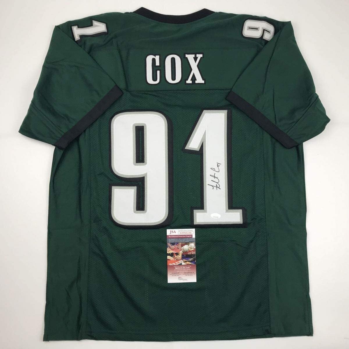 Autographed/Signed Fletcher Cox Philadelphia Green Football Jersey JSA COA