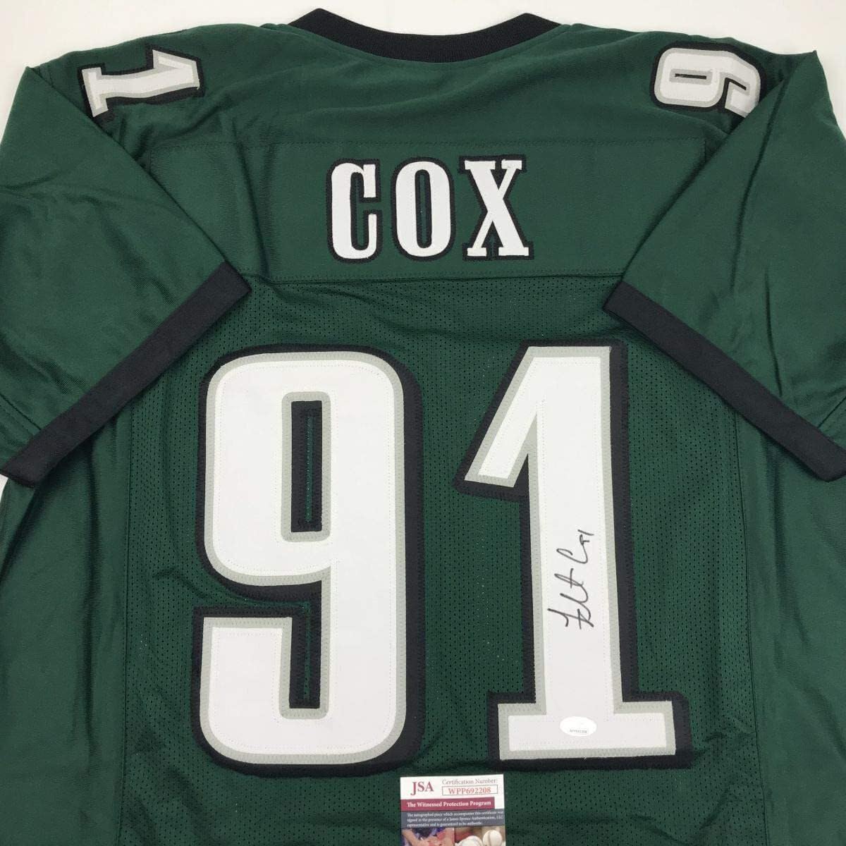 Autographed/Signed Fletcher Cox Philadelphia Green Football Jersey JSA COA