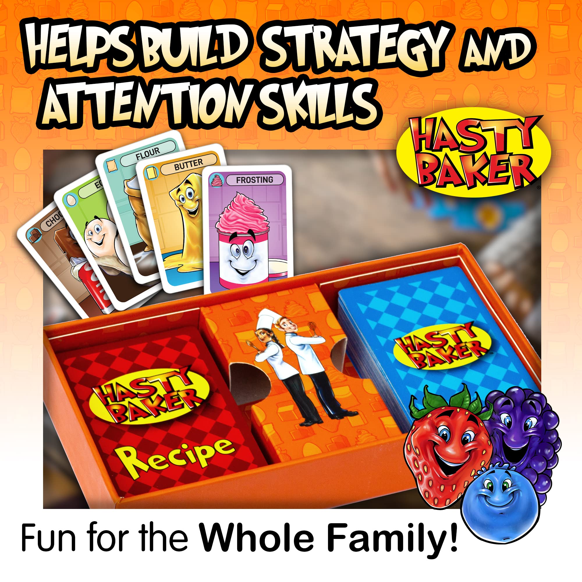 Hasty Baker Family Card Game - A Race to Collect Ingredients and Complete Recipes, for Families, Adults, Kids, Ages 7+, 2-6 Players, by GoChuckle