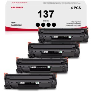 greensky compatible toner cartridge replacement for canon 137 crg137 imageclass lbp151dw d570 mf211 mf212w mf216n mf217w mf227dw mf229dw mf232w mf236n mf242dw mf244dw mf247dw printer(black, 4-pack)