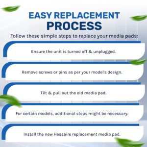 Hessaire Replacement Evaporative Cooler Pads - Swamp Cooler Replacement Pads with Corrugated Build - Low Odor Xel50 Media Evaporative Cooling Pad for 1300 CFM Mobile Cooler Fan - 1 Panel, 19” x 17”