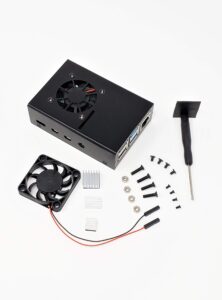 micro connectors, inc. aluminum raspberry pi 4 model b case with fan, black (ras-pcs14-bk)