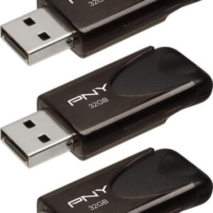 PNY 32GB Attaché 4 USB 2.0 Flash Drive 3-Pack, black