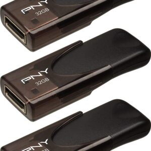 PNY 32GB Attaché 4 USB 2.0 Flash Drive 3-Pack, black