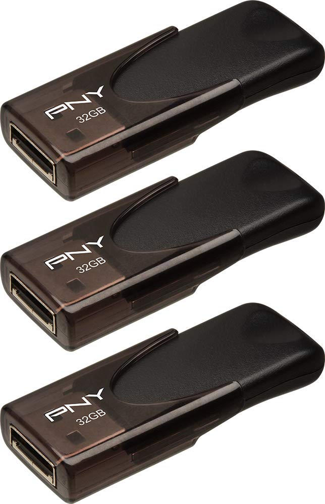 PNY 32GB Attaché 4 USB 2.0 Flash Drive 3-Pack, black