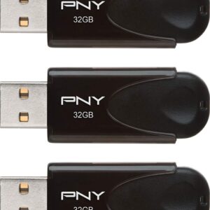 PNY 32GB Attaché 4 USB 2.0 Flash Drive 3-Pack, black