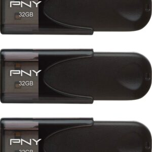 PNY 32GB Attaché 4 USB 2.0 Flash Drive 3-Pack, black