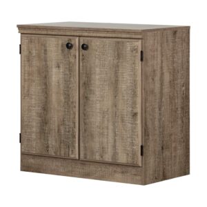 South Shore Morgan Small 2-Door Storage Cabinet-Weathered Oak