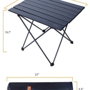 Nice C Camping Table, Camp Table, Folding Table, Beach Table, Roll up Foldable Collapsible, Aluminum Ultralight Compact with Carry Bag for Outdoor, Picnic, Cooking, Festival, Indoor, Office