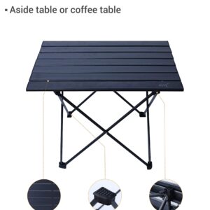 Nice C Camping Table, Camp Table, Folding Table, Beach Table, Roll up Foldable Collapsible, Aluminum Ultralight Compact with Carry Bag for Outdoor, Picnic, Cooking, Festival, Indoor, Office