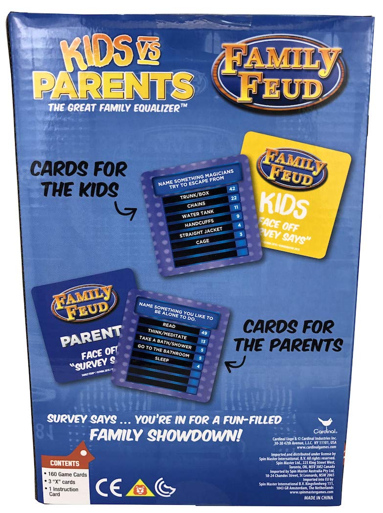 Family Feud Kid's vs Parents - The Great Family Equalizer Game - 2 - 4 Players Ages 8 and Up