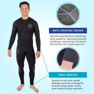 Seavenger Alpha 3mm Neoprene Fullsuit Wetsuit (Dark Floral, 7)