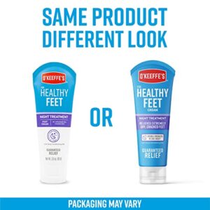 O'Keeffe's for Healthy Feet Night Treatment Foot Cream, Guaranteed Relief for Extremely Dry, Cracked Feet, Visible Results in 1 Night, 3.0 Ounce Tube, (Pack of 2)