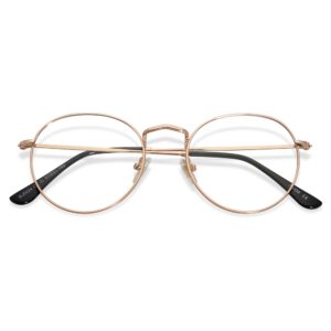 sojos blue light blocking computer glasses round eyewear anti blue light lens preppy chic sj5024 with rose gold frame/anti-blue light lens