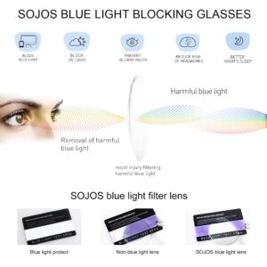 SOJOS Blue Light Blocking Computer Glasses Round Eyewear Anti Blue Light Lens Preppy Chic SJ5024 with Rose Gold Frame/Anti-Blue Light Lens