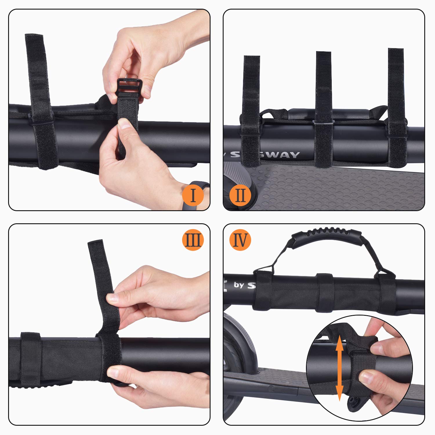 Epessa Hand Carrying Handle Strap for Kick Scooter Electric Scooter Folding Bike, Scooter Carry Strap with Innovative Gel Non-Slip,Compatible with Segway ES1/ES2/ES3/MAX Mijia M365/M365 Pro