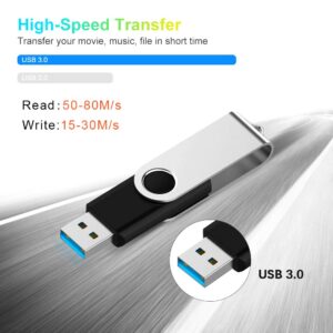 Aiibe 2 Pack 128GB USB 3.0 Flash Drive Thumb Drive 128GB 128G USB Drive 128 GB Flash Drive USB 3.0 - Black