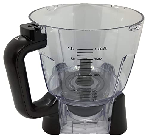 Replacement 64oz (8 Cup) Food Processor Bowl with Locking Lid Only for Ninja BL680 BL680A BL681A BL682 BN801 BN805 BL910 Auto-iQ Duo Blender