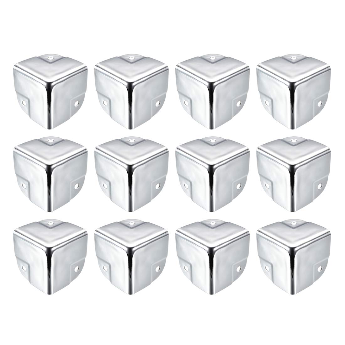 uxcell Metal Box Corner Protectors Box Edge Guard Protector 40 X 40 X 40mm Silver Tone 12pcs for Table Corners and Desk Corners