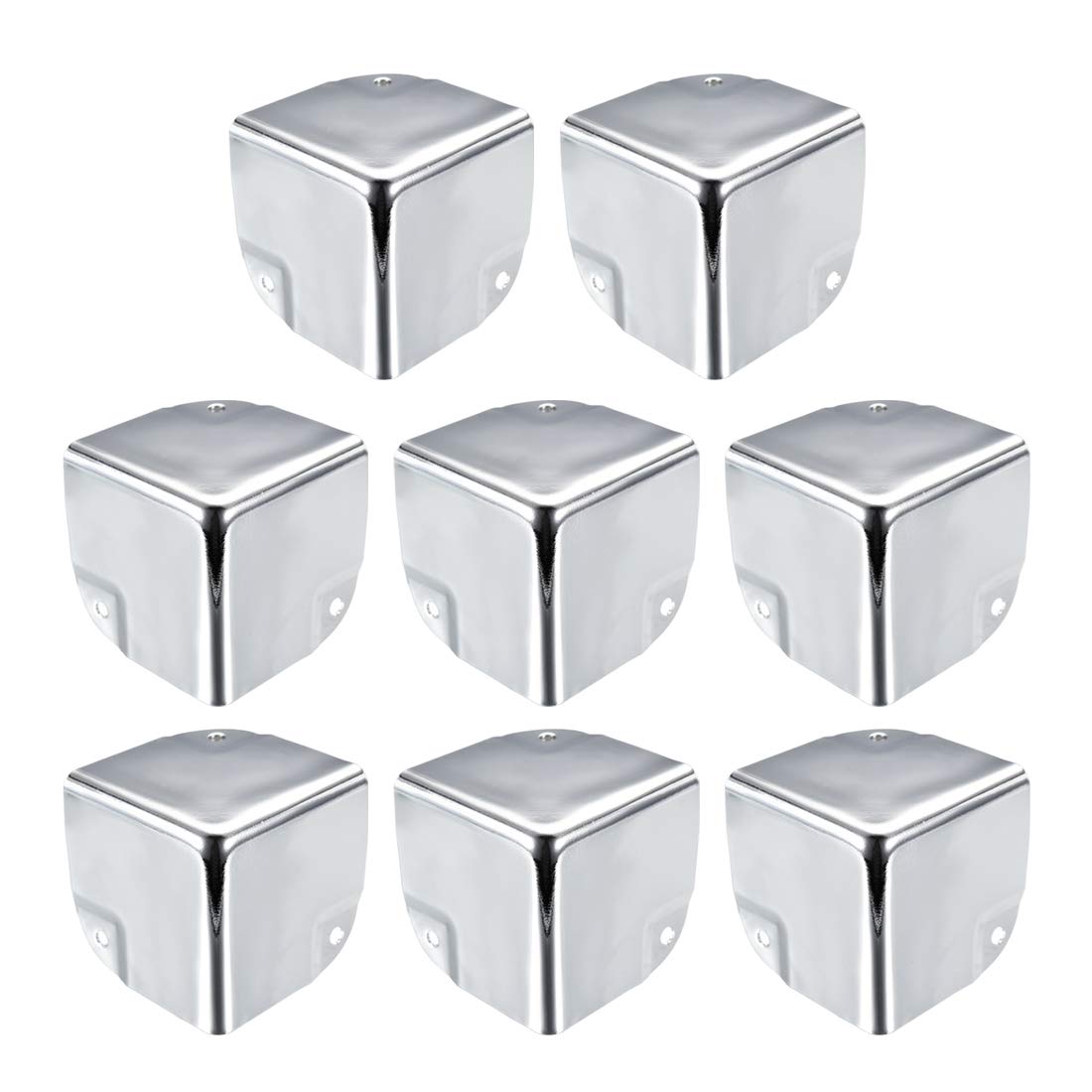 uxcell Metal Box Corner Protectors Box Edge Guard Protector 50 X 50 X 50mm Silver Tone 8pcs for Table Corners and Desk Corners