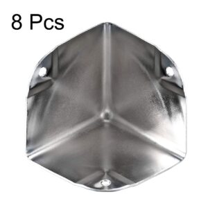 uxcell Metal Box Corner Protectors Box Edge Guard Protector 50 X 50 X 50mm Silver Tone 8pcs for Table Corners and Desk Corners