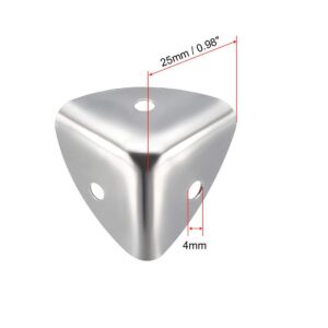 uxcell Metal Box Corner Protectors Edge Guard Protector 25 X 25 X 25mm Silver Tone 12pcs for Table Corners and Desk Corners